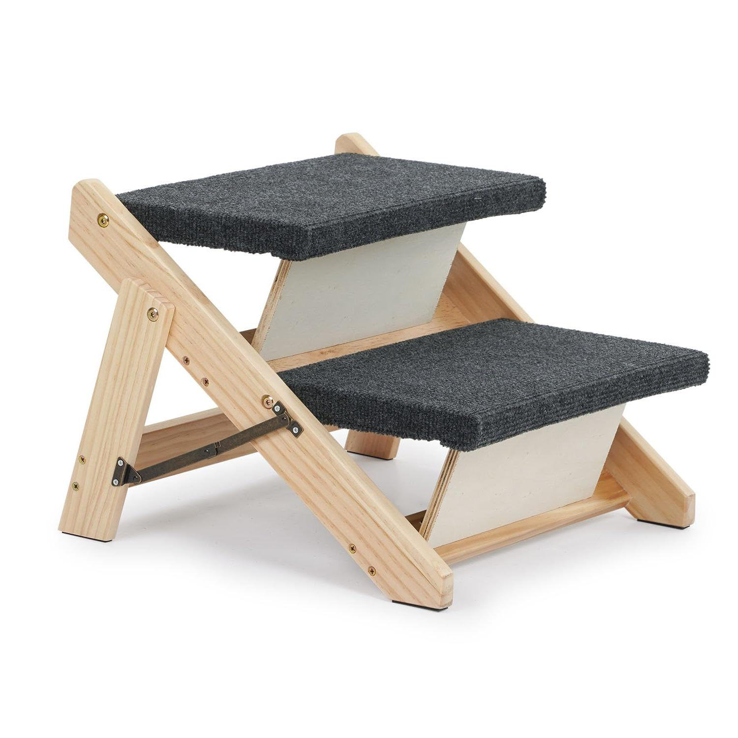 One Allium Way® Wood Pet Stairs/Pet Steps - Foldable 2 Levels Dog ...