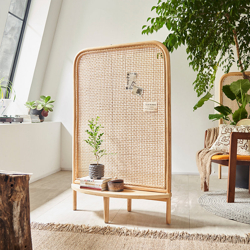 Sleek Surface Designs Rattan Woven Wooden Room Divider Screen | Wayfair