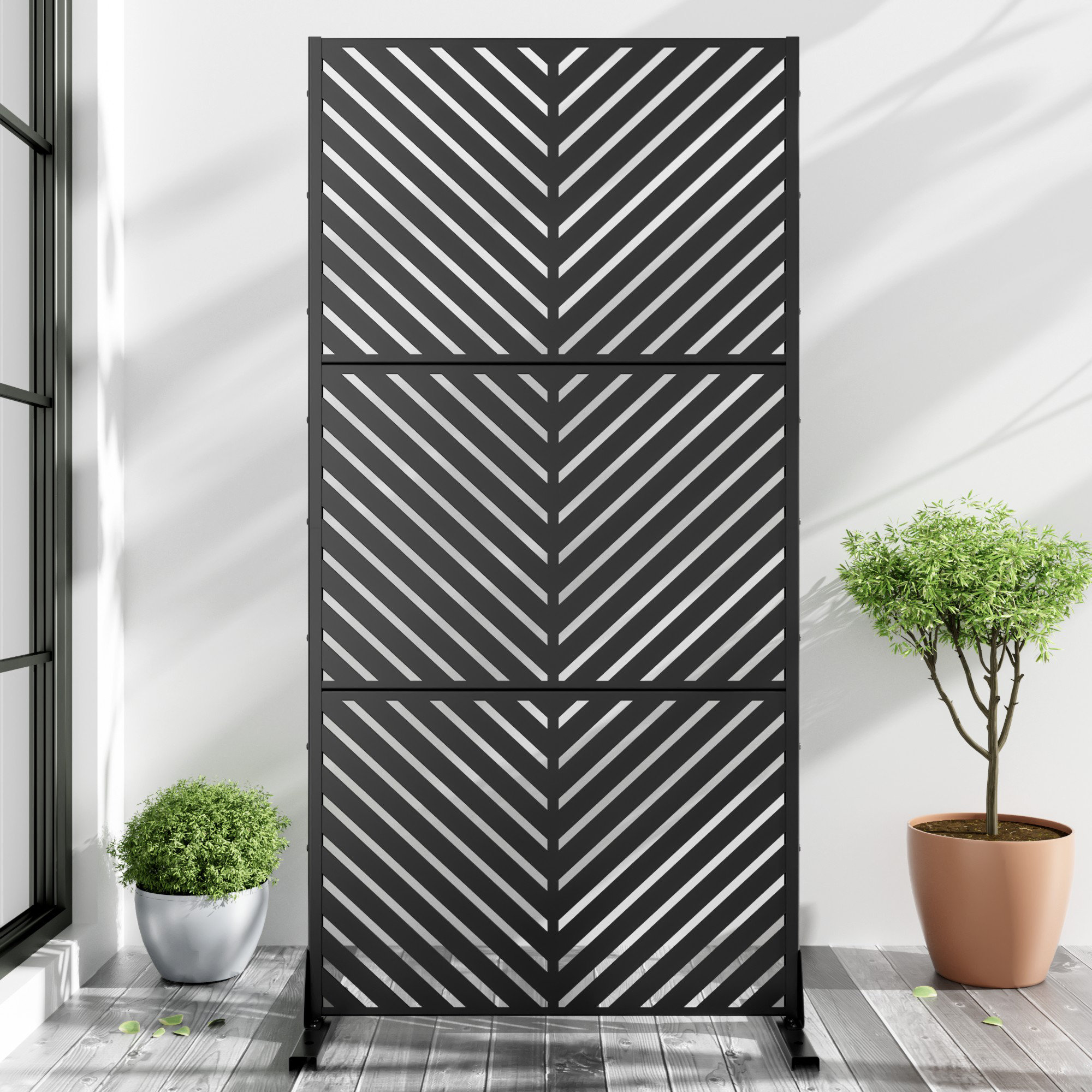 Wooakway Metal Privacy Screen Fence Panel & Reviews | Wayfair