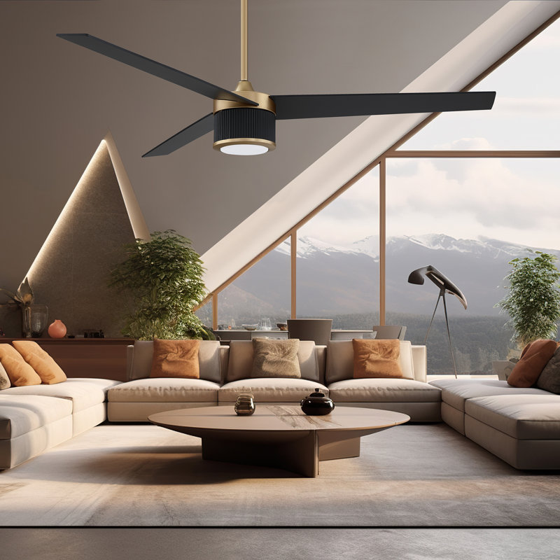 Orren Ellis 52" Munz 3 - Blade LED Standard Ceiling Fan with Remote ...