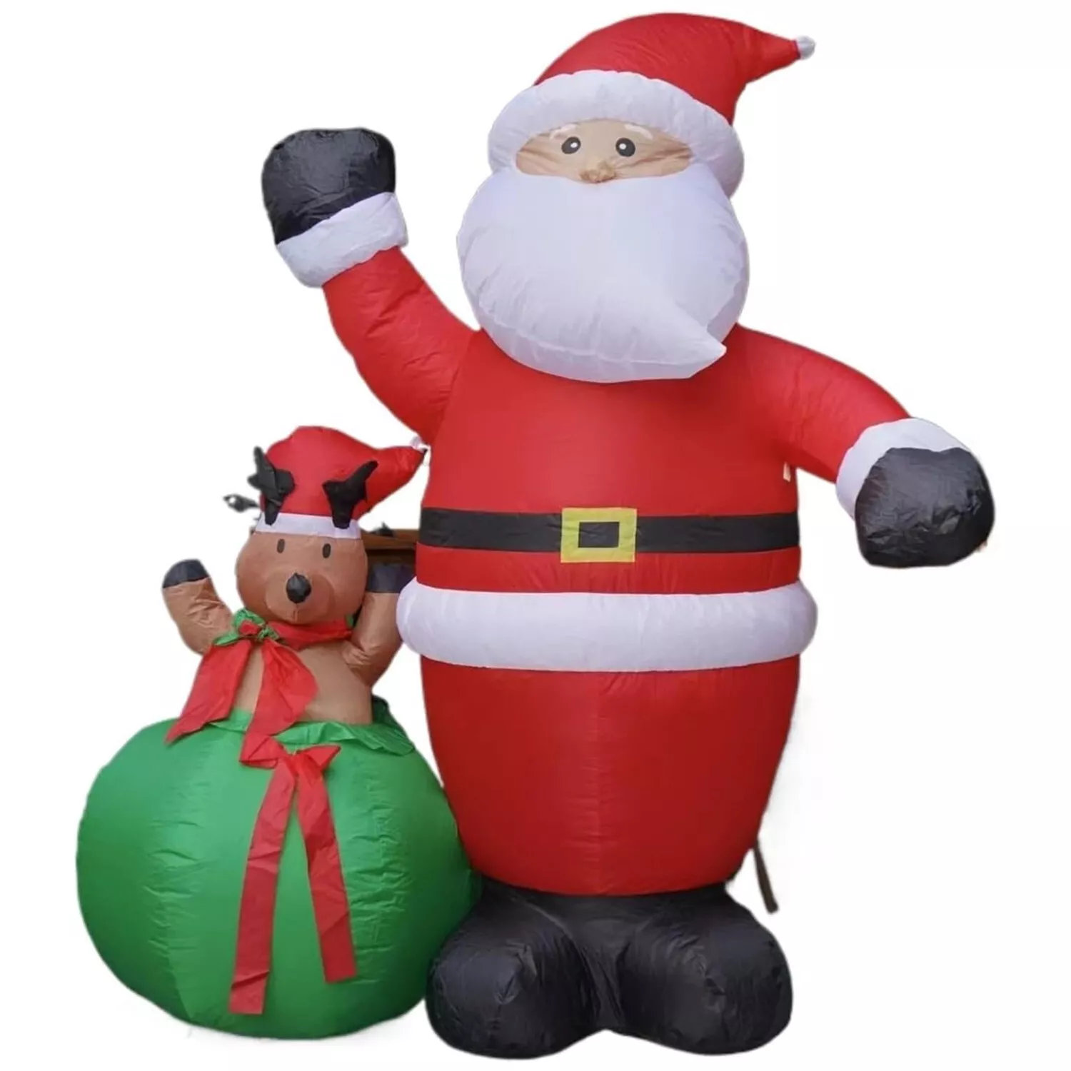 The Holiday Aisle® 6ft Christmas Inflatables Santa Claus Reindeer Built ...
