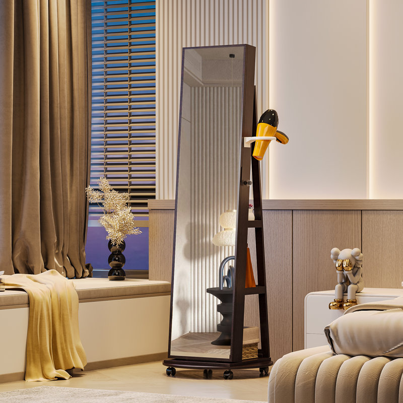 Latitude Run® Aneysa LED Free-Standing Jewelry Armoire with Mirror ...