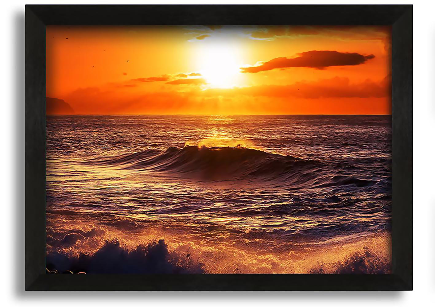 Highland Dunes Sun Blaze Waves Framed Print | Wayfair.co.uk