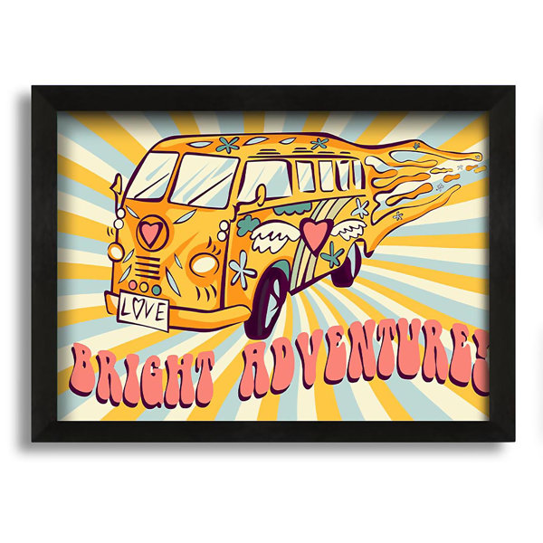 Happy Larry Camper Adventure - Picture Frame Advertisement on Canvas ...