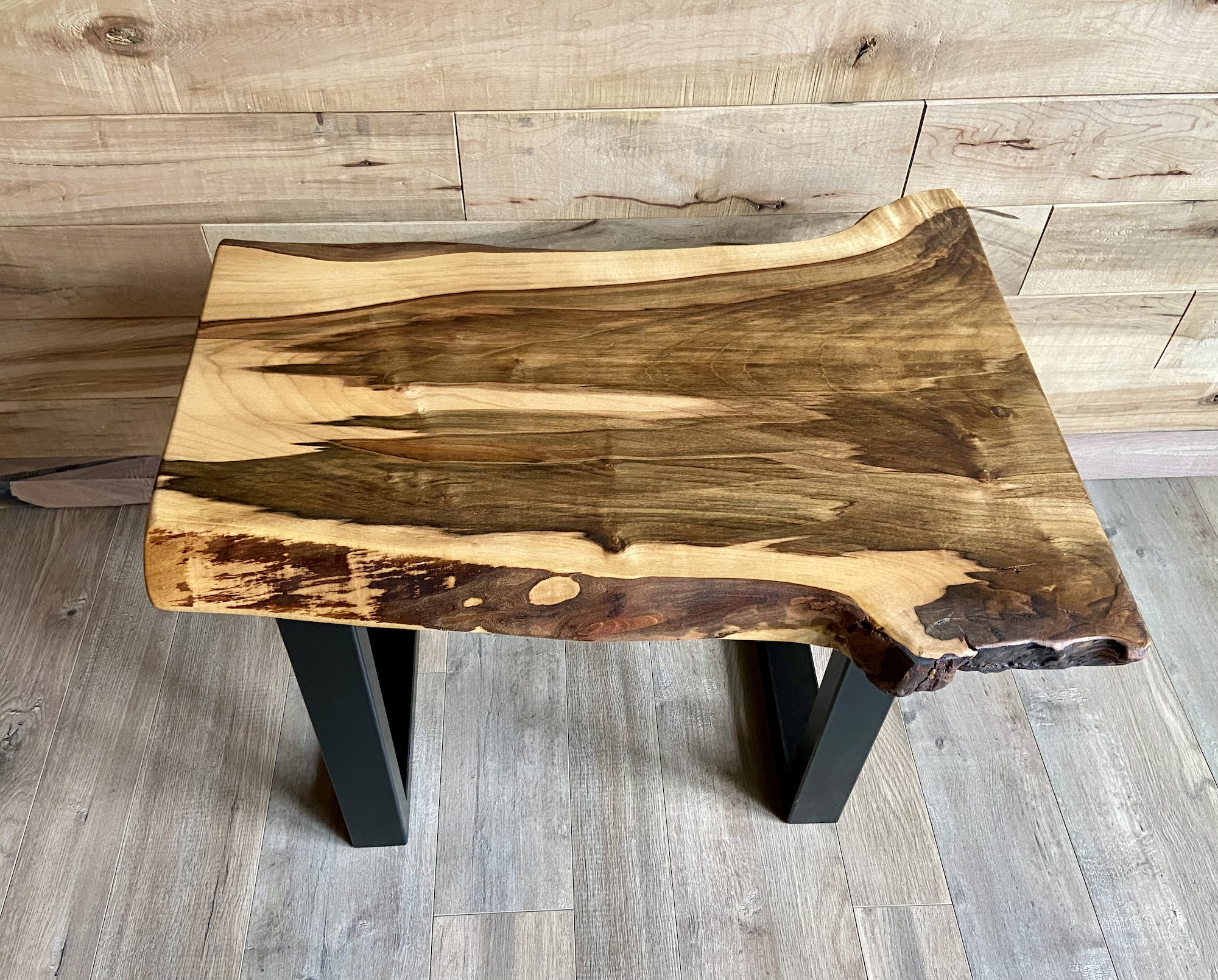 Millwood Pines Rustic Live Edge Maple Side Table Handcrafted with Solid ...