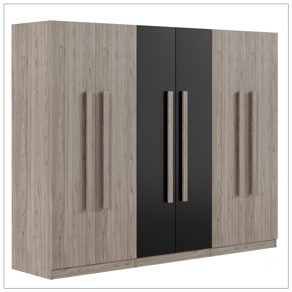 Latitude Run® Versatile Wooden Wardrobe with Multiple Storage Options ...