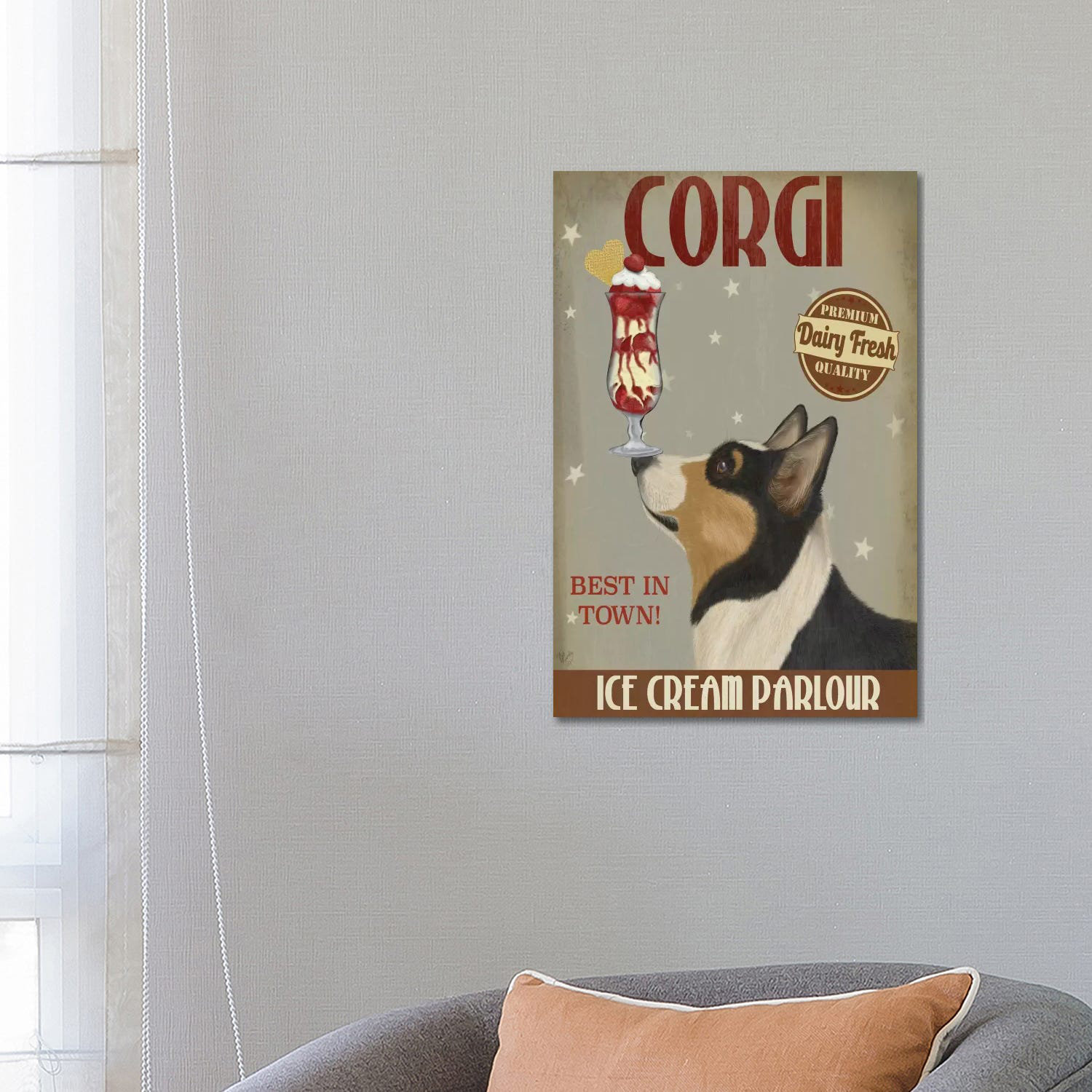 Happy Larry Corgi, Black And Tan, Ice Cream | Wayfair.co.uk