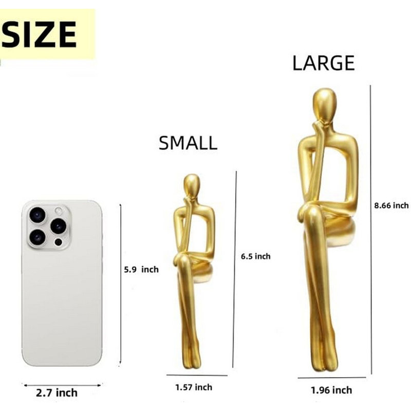 Mercer41 Gold Thinker Resin Statue Decor,Set of 3 | Wayfair