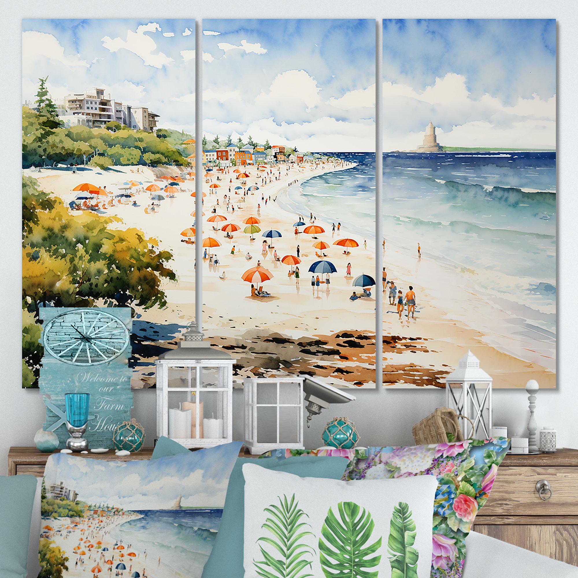 Beachcrest Home™ Vintage Beach Day Tranquility I - Coastal Beach Sand ...