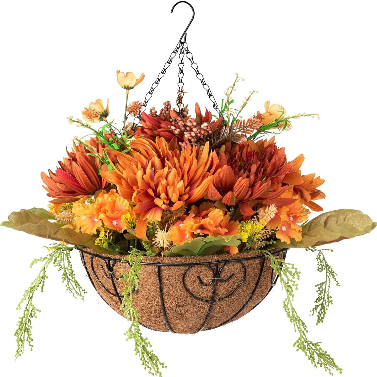 Ophelia & Co. Artificial Fall Hanging Mums Baskets | Wayfair