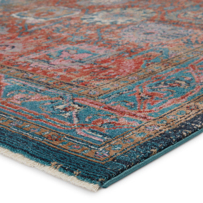 Bungalow Rose Zoeller Oriental Rust/Teal Area Rug & Reviews | Wayfair