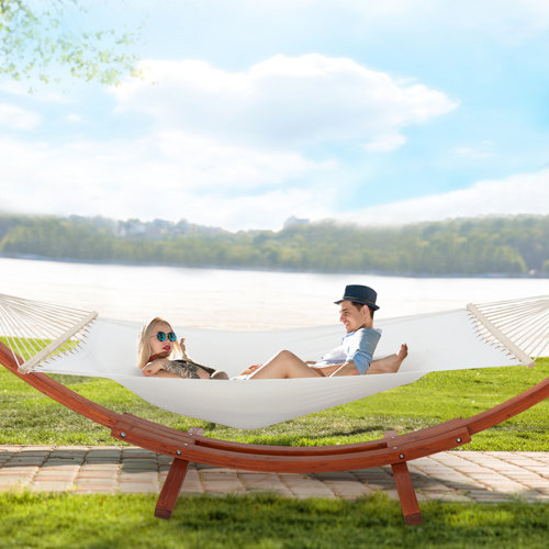 HOMHUM Double Spreader Bar Hammock with Stand & Reviews | Wayfair