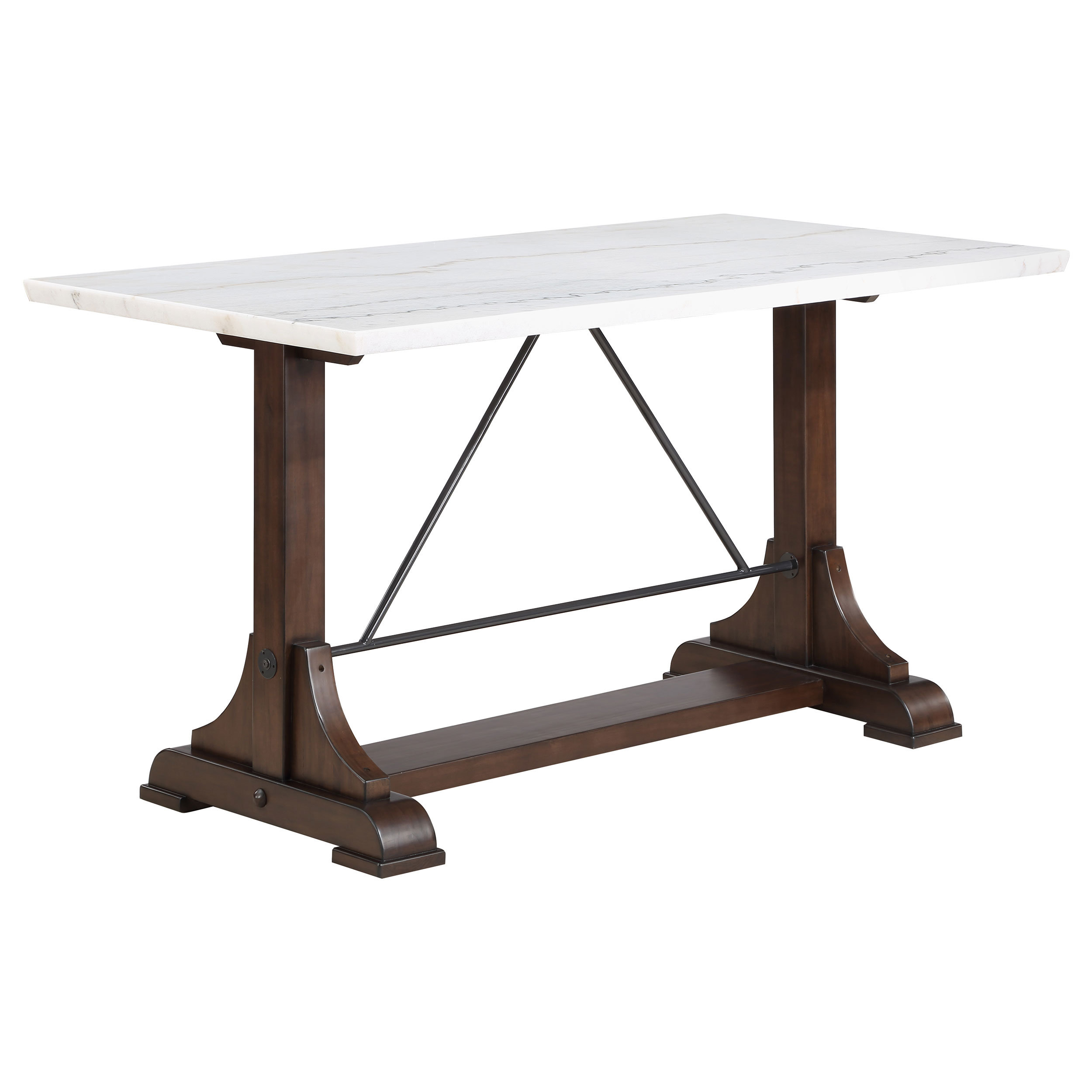 Lark Manor™ 66-inch Marble Top Counter Height Dining Table White | Wayfair