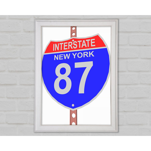 Bright Star Interstate 87 Sign - Single Picture Frame Print | Wayfair.co.uk
