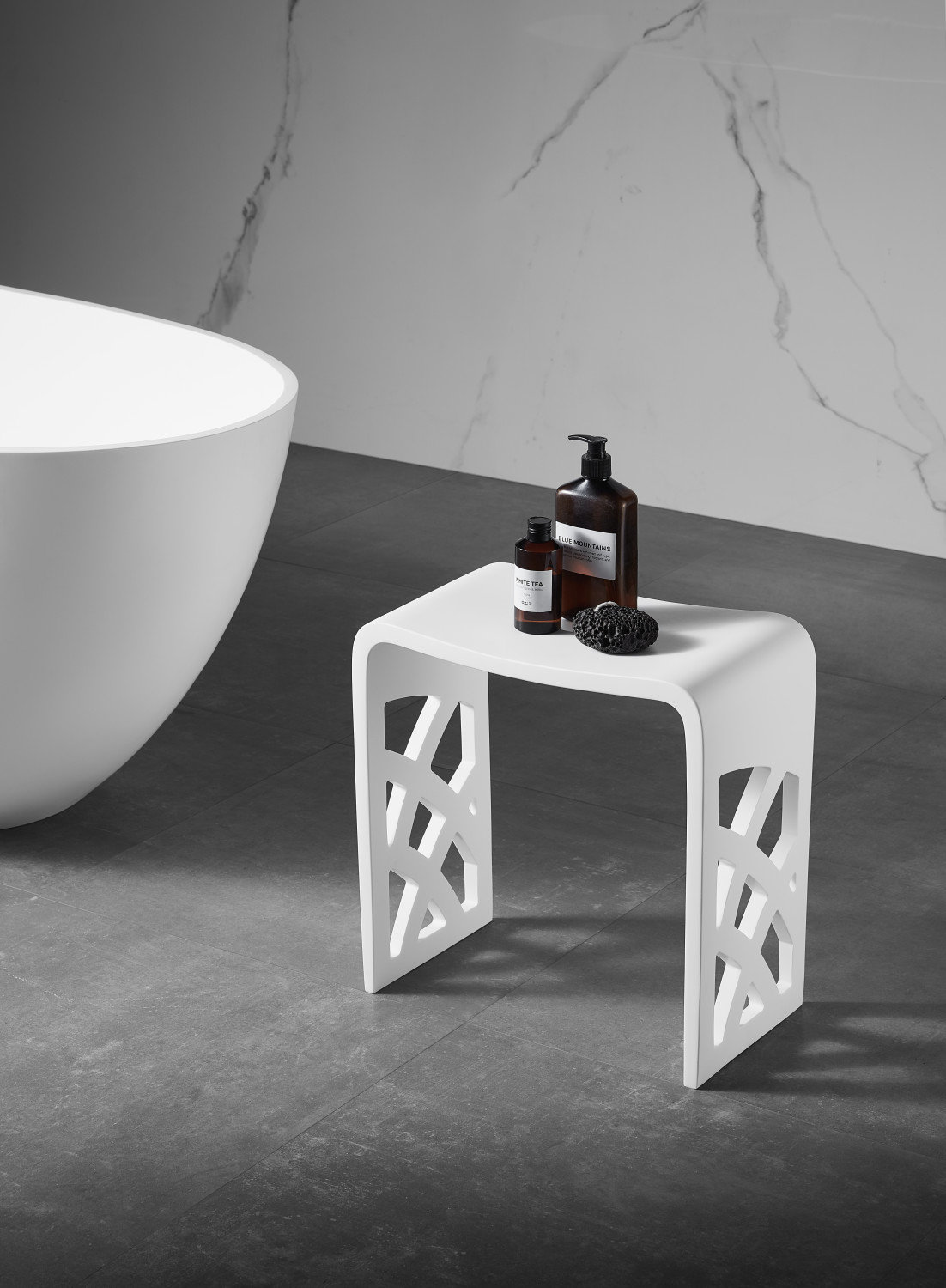 Kingston Brass Descanso Solid Surface Bathroom Stool | Wayfair