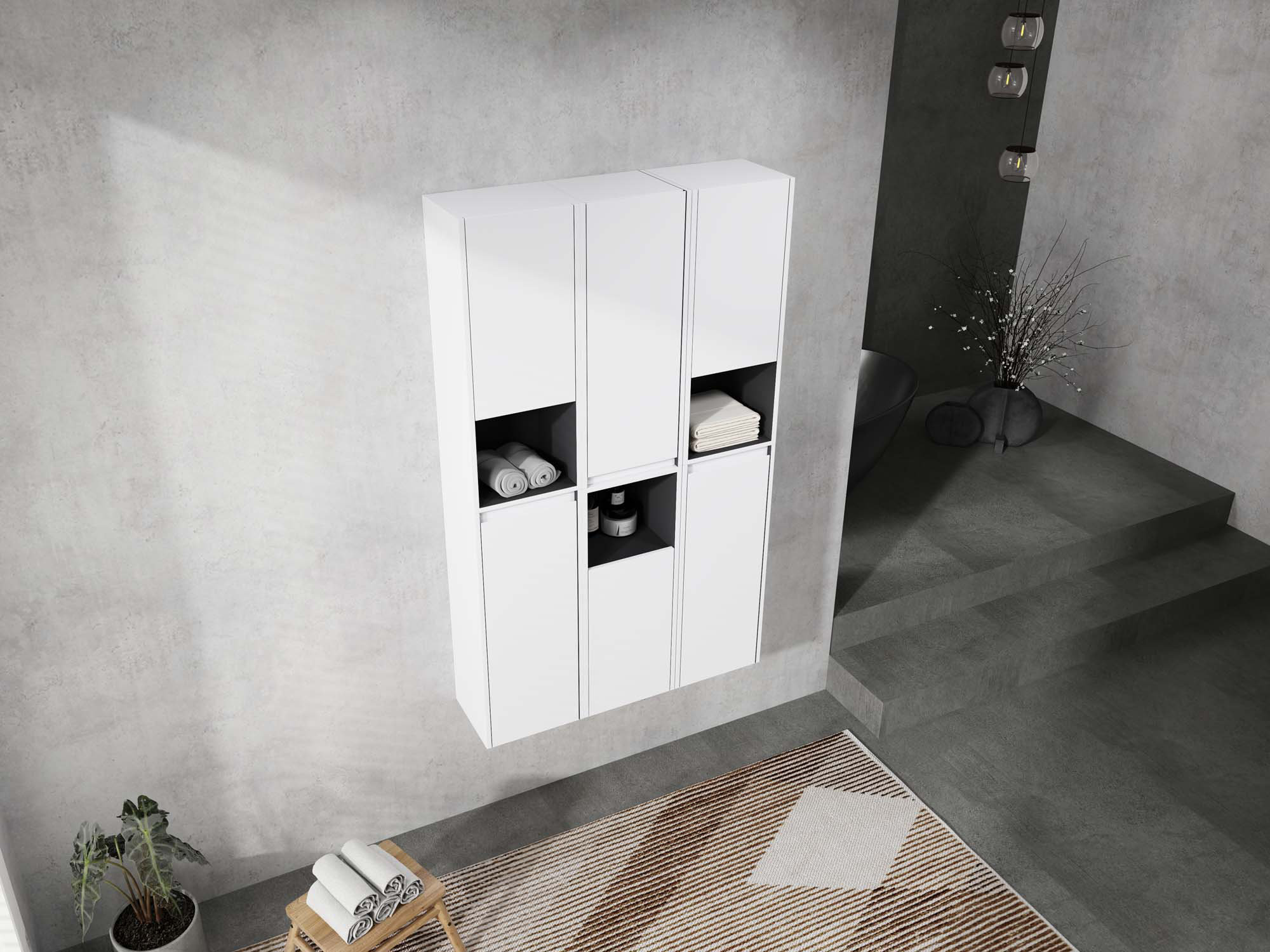Latitude Run® 12" Bathroom Side Cabinet,6-Soft Close Doors,Float ...