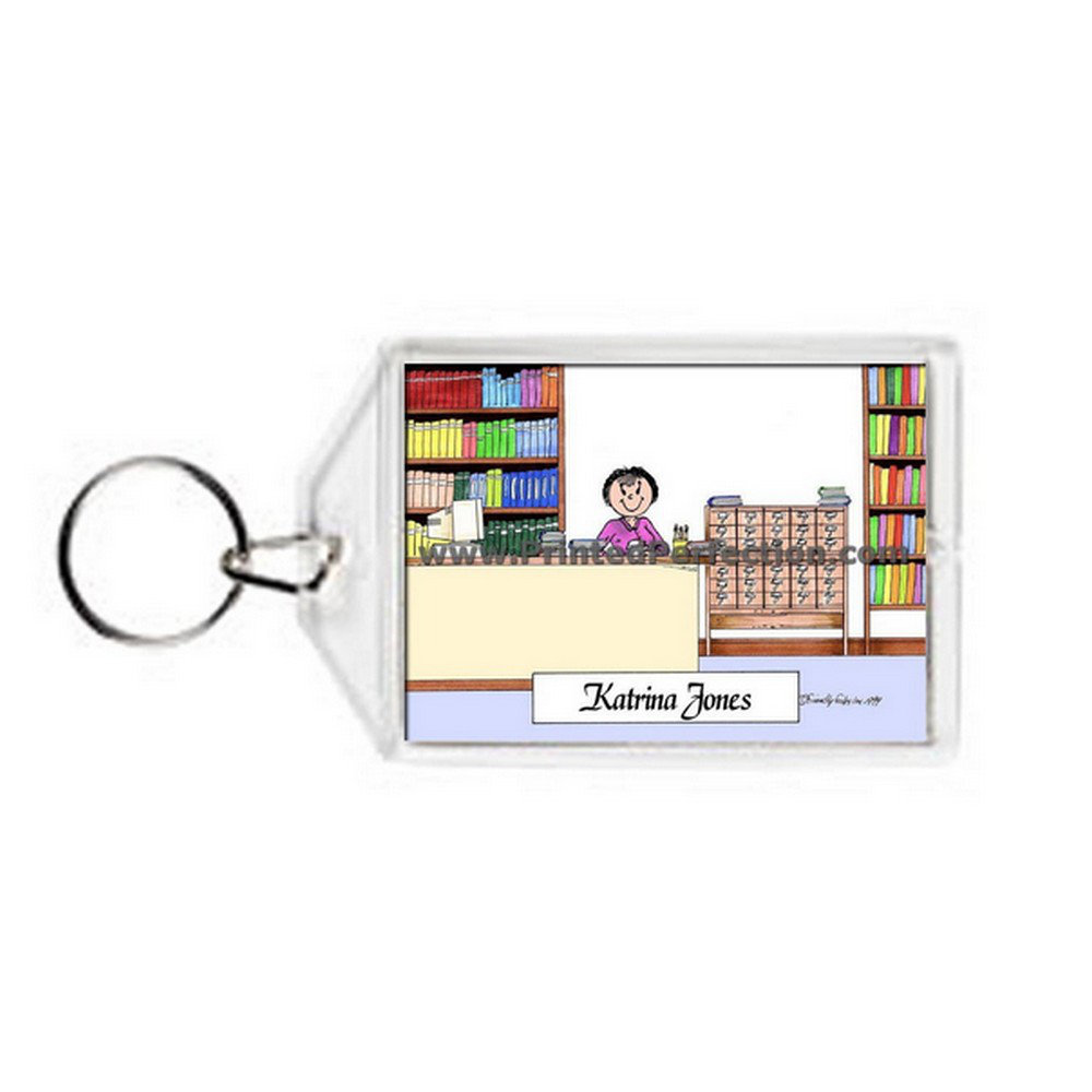 Printed Perfection Personalized Librarian - Female Acrylic Key Chain ...