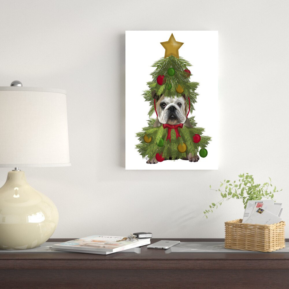 Trinx English Bulldog, Christmas Tree Costume - Wrapped Canvas Print ...