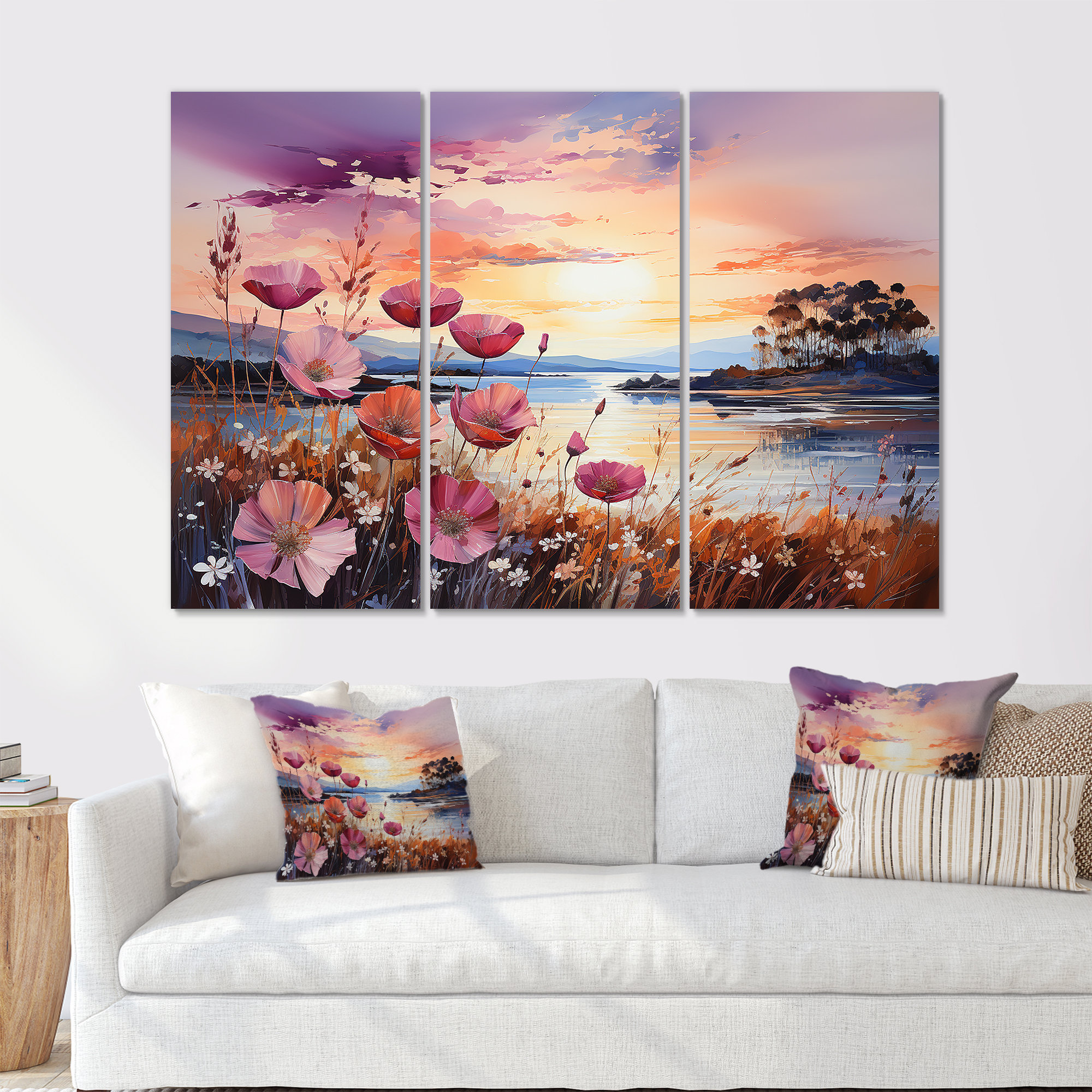 Red Barrel Studio Wildflowers Sunset - Wildflowers Wall Decor Set ...