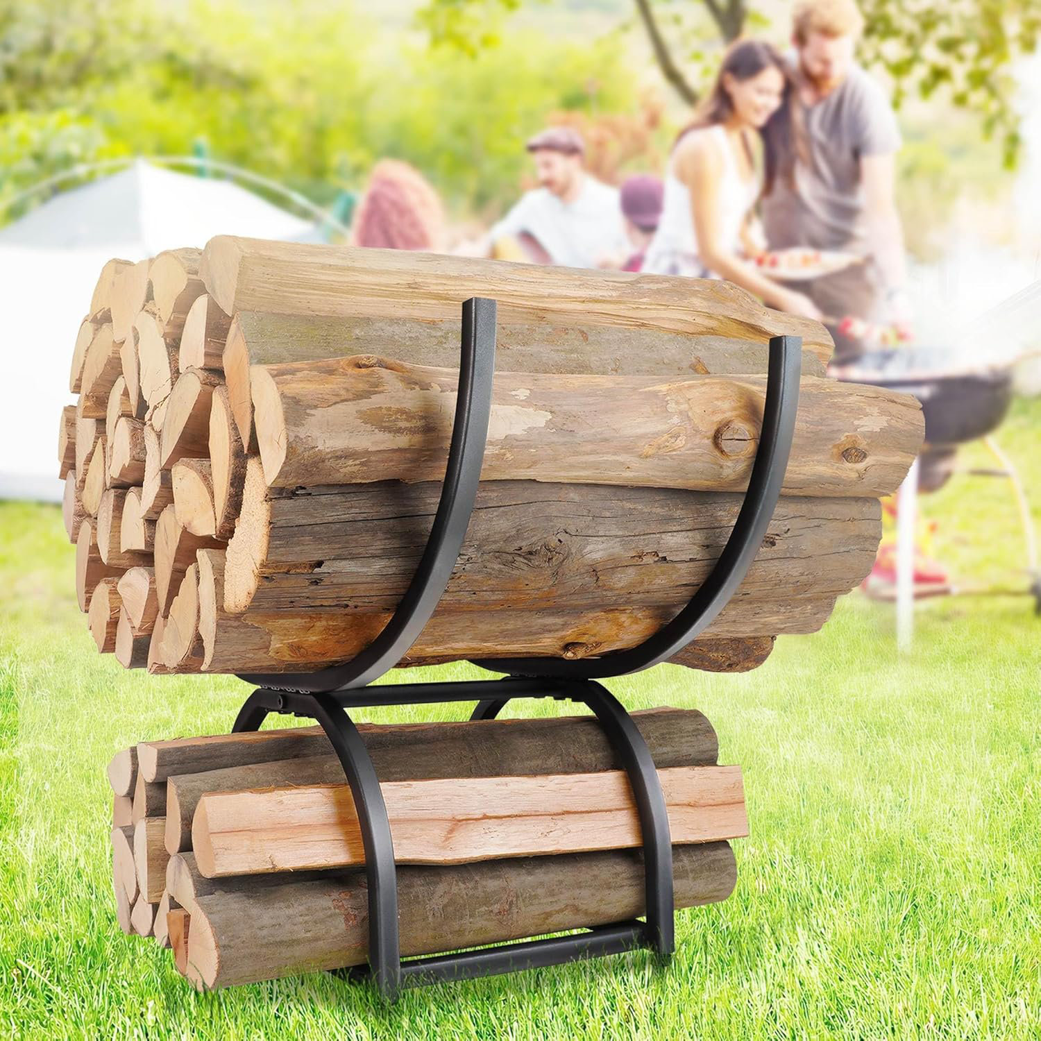 Arlmont & Co. Outdoor Wood Rack | Wayfair