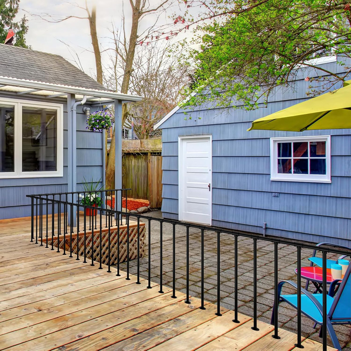 Elaine Mercure Wrought Iron Deck Porch Balcony Railing Kit With ...