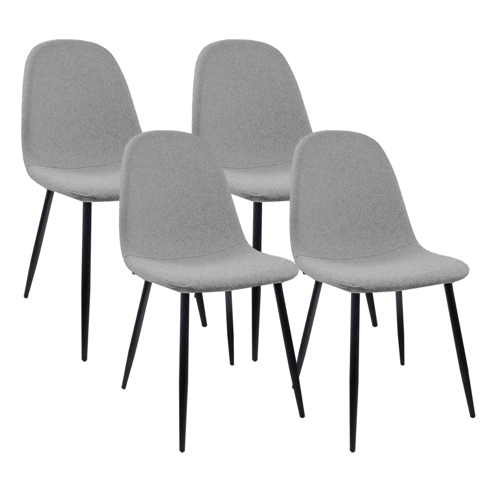 17 Stories Modern Spoon-Shaped Dining Chairs Set With Linen Upholstery ...
