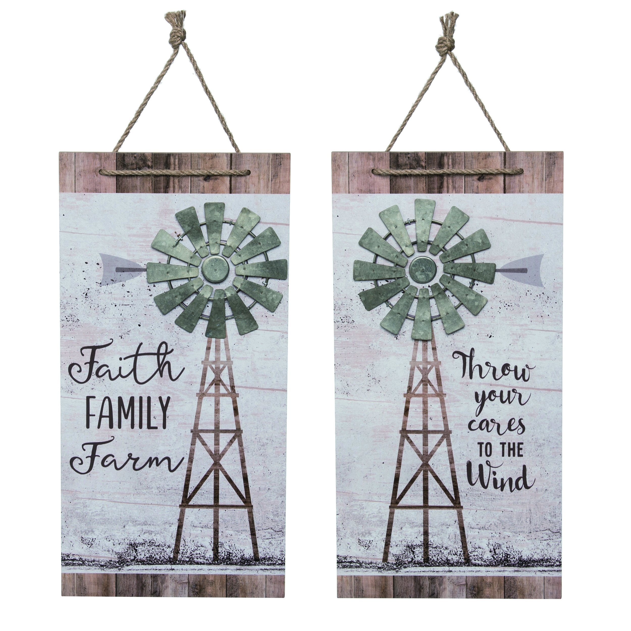 August Grove® MDF Windmill Wall Decor Set of 2 Spring Home Decorations ...