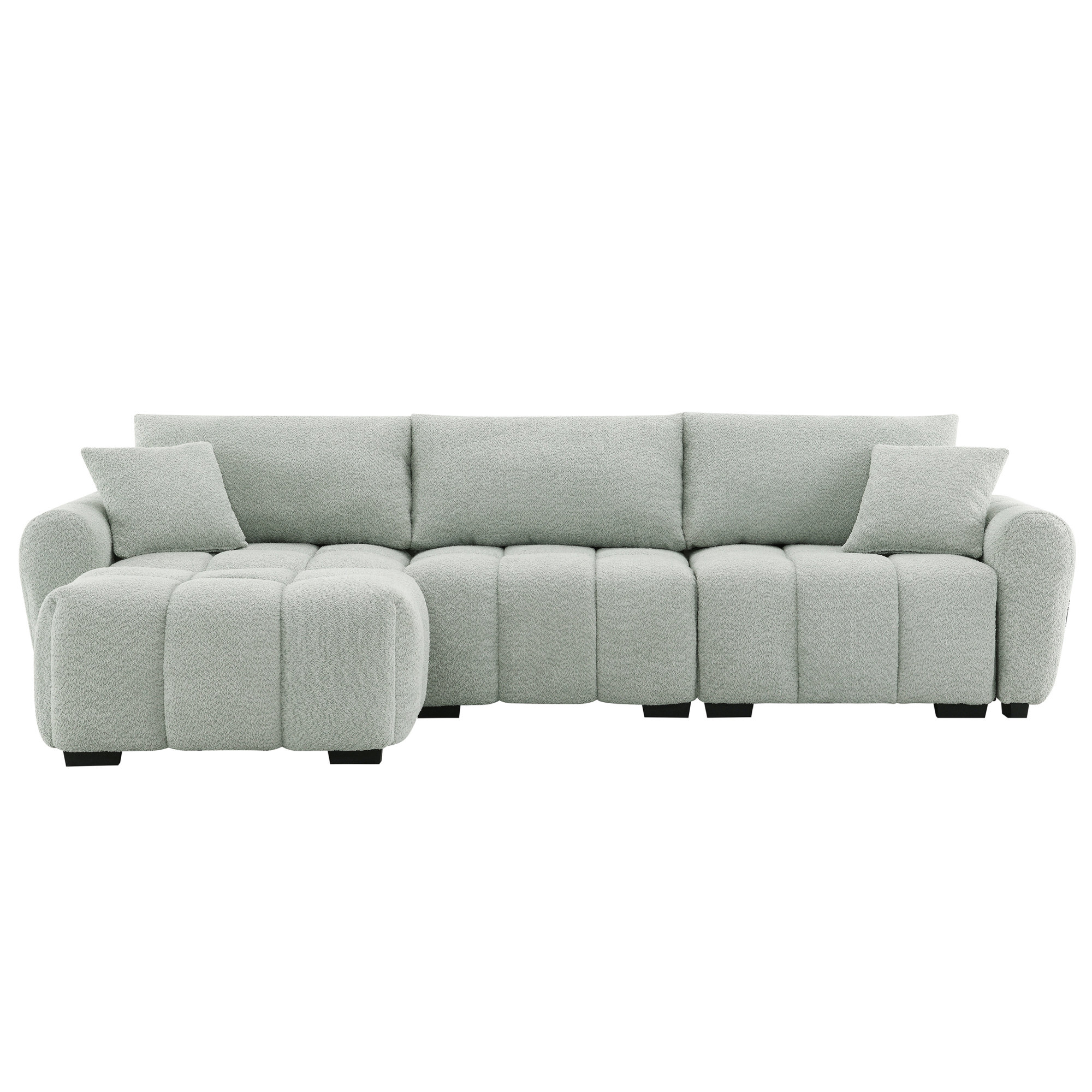 Hokku Designs Modular Comfort Boucle Sectional For Cozy Living Room ...