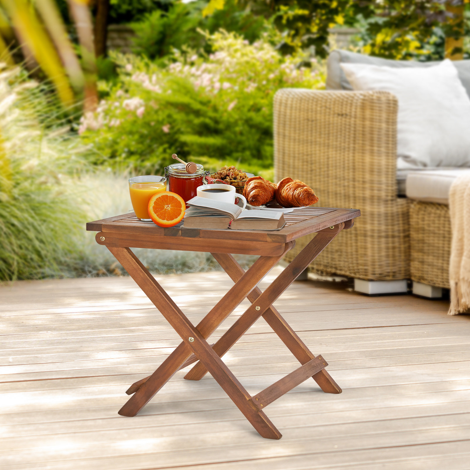 Winston Porter Schel Square Outdoor Side Table | Wayfair