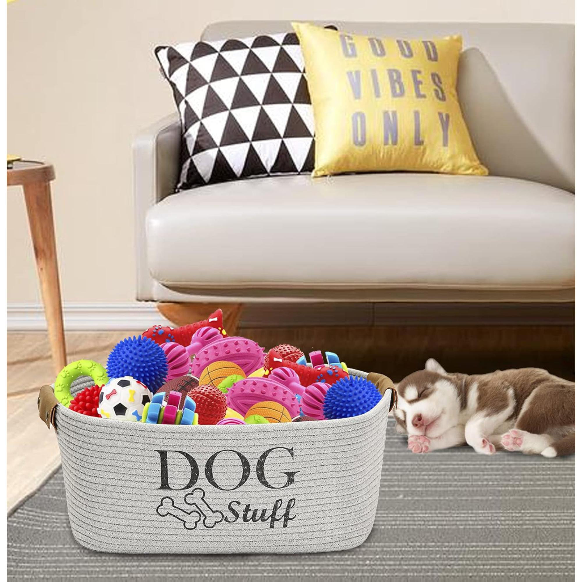 Ophelia & Co. Square Dog Toy Basket Storage Cotton Rope Storage Basket ...