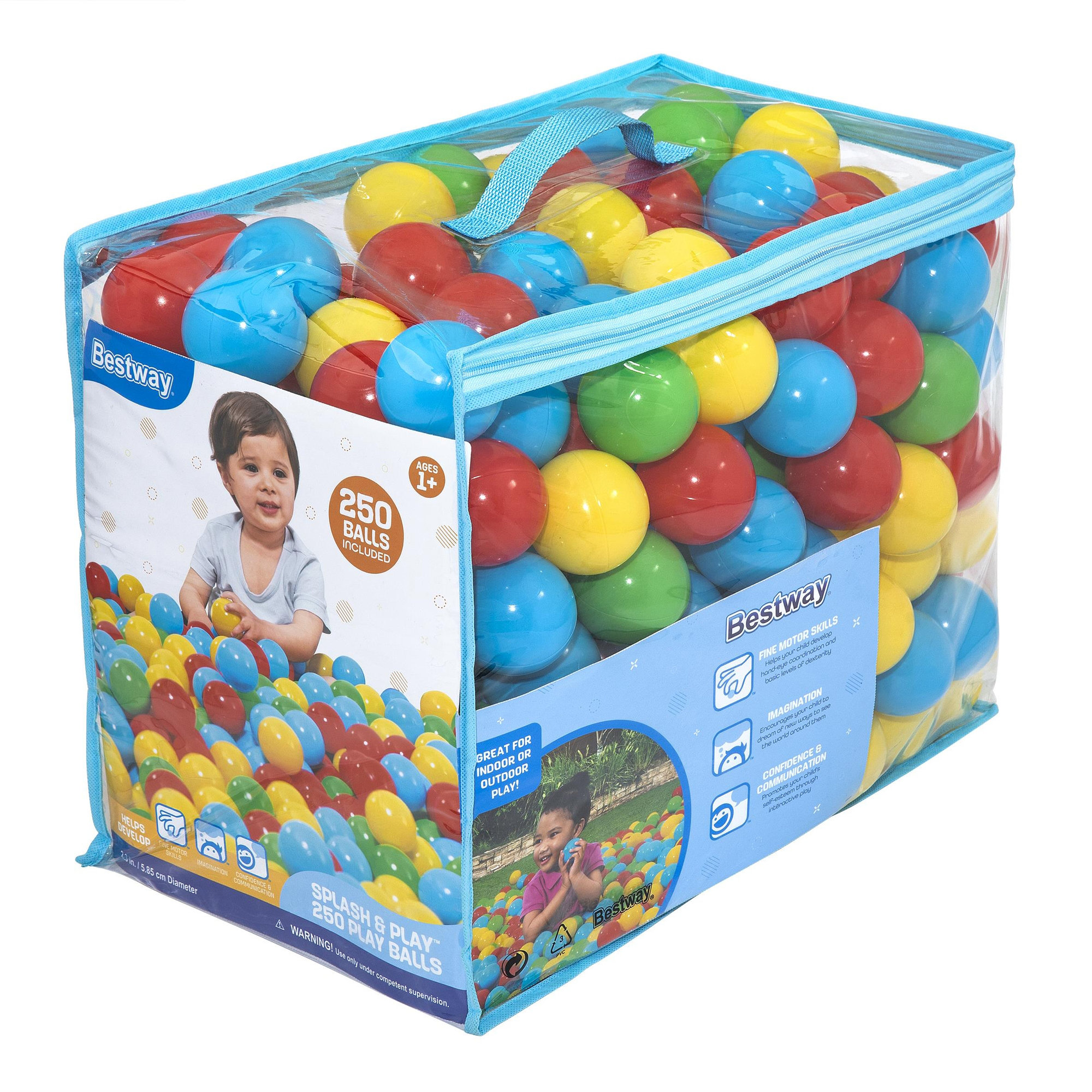 Bestway: Splash & Play: 250 Balls - 2.3", Kids Toy Balls For Pits ...