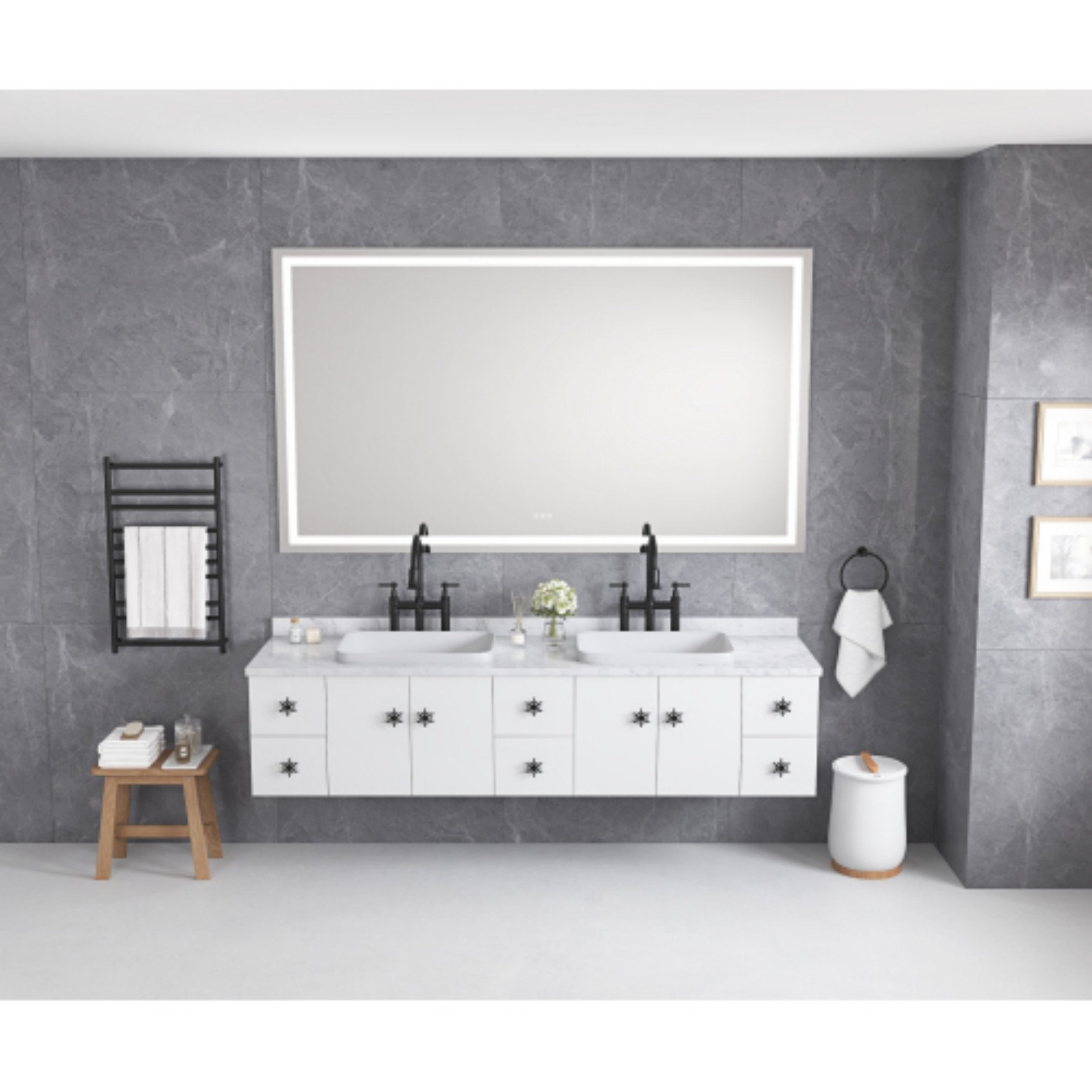 PRIME PLUMBING INCORPORATED 84 x 48-inch LED Bathroom Mirror with ...