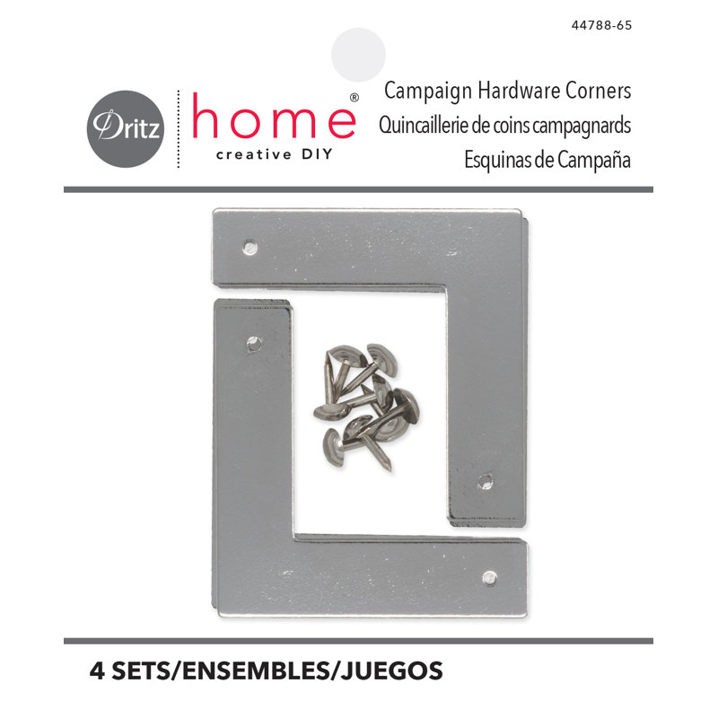 Dritz Home Smooth Campaign Hardware Corners, Small, 3 Pack, Nickel ...