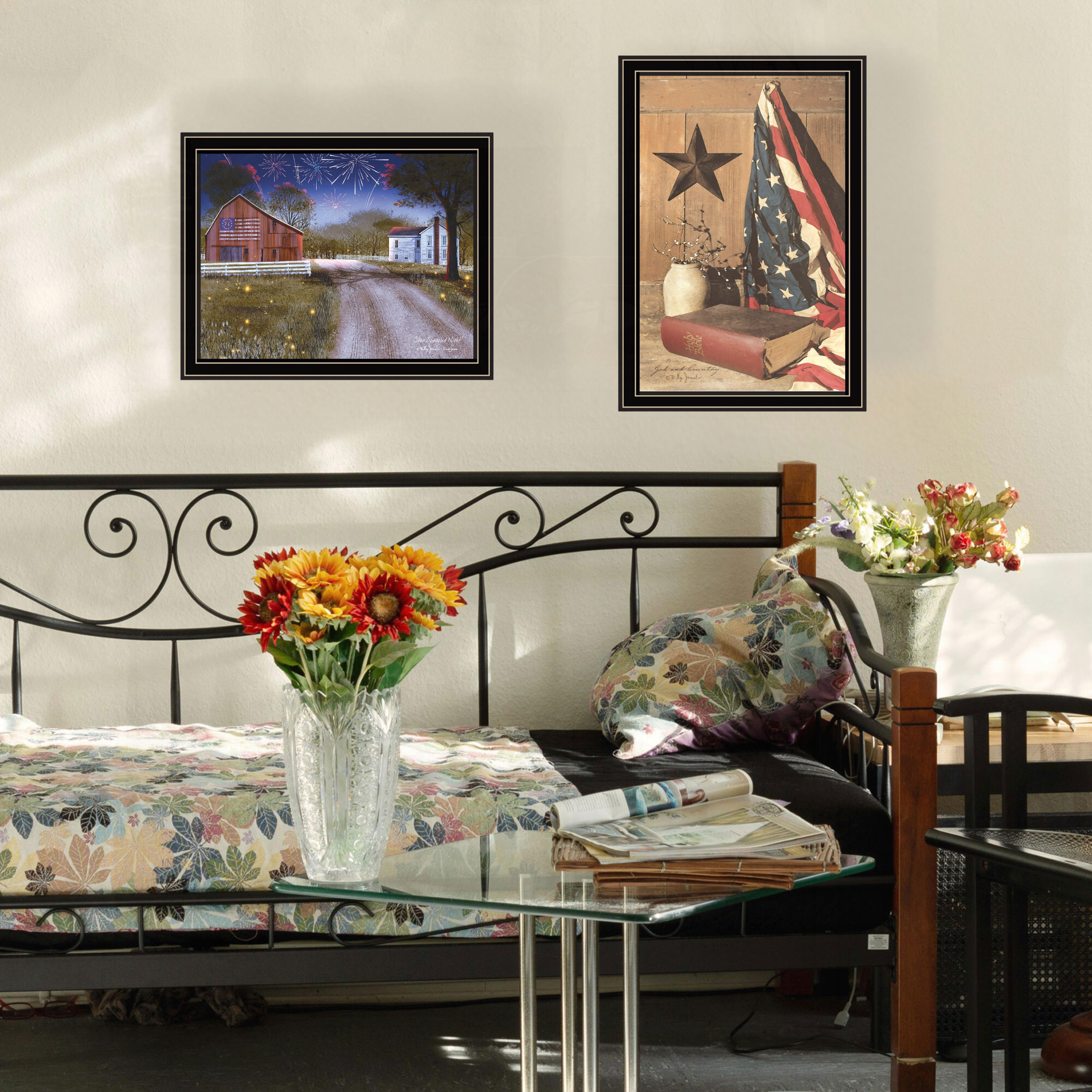 August Grove® 2- Piece God & Country Framed Wall Art | Wayfair