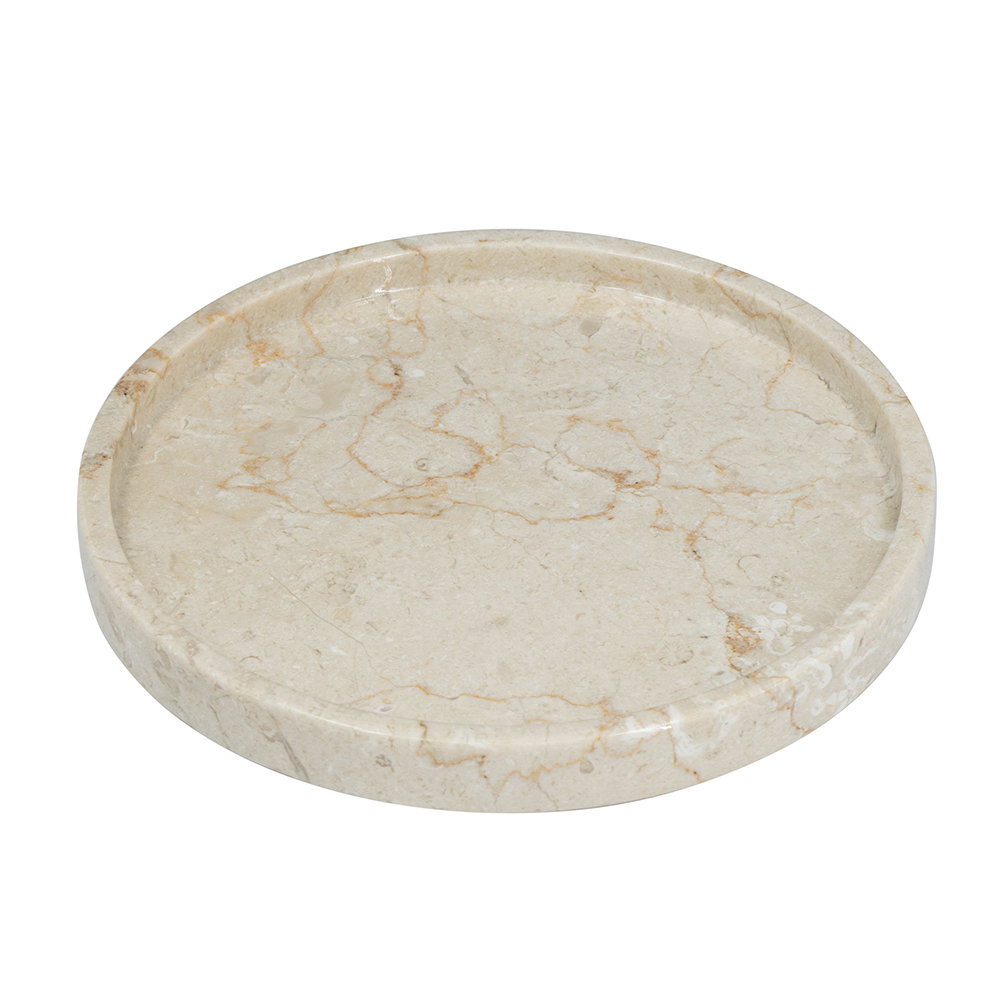 Wrought Studio™ Marble Decorative Plate with Raised Trim - 12" x 12" x ...