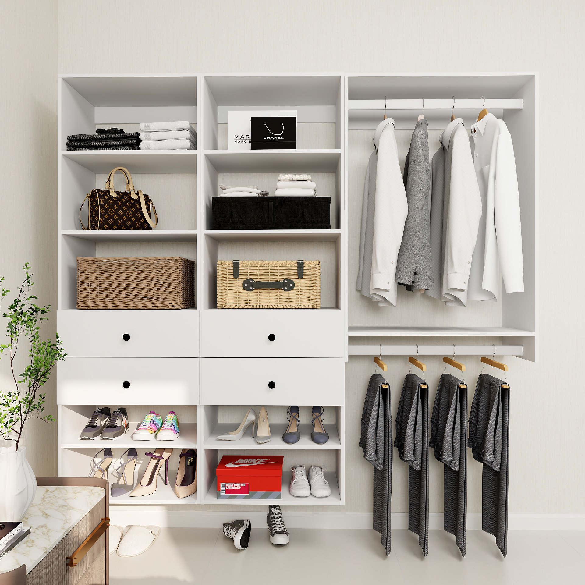 Latitude Run® White Modular Closet System and Organizer - Wayfair Canada