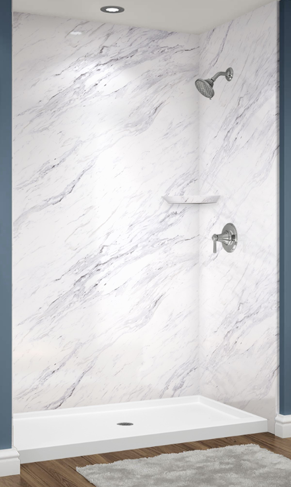 Avora Bath Calcutta Marble Acrylic Alcove Shower System | Wayfair