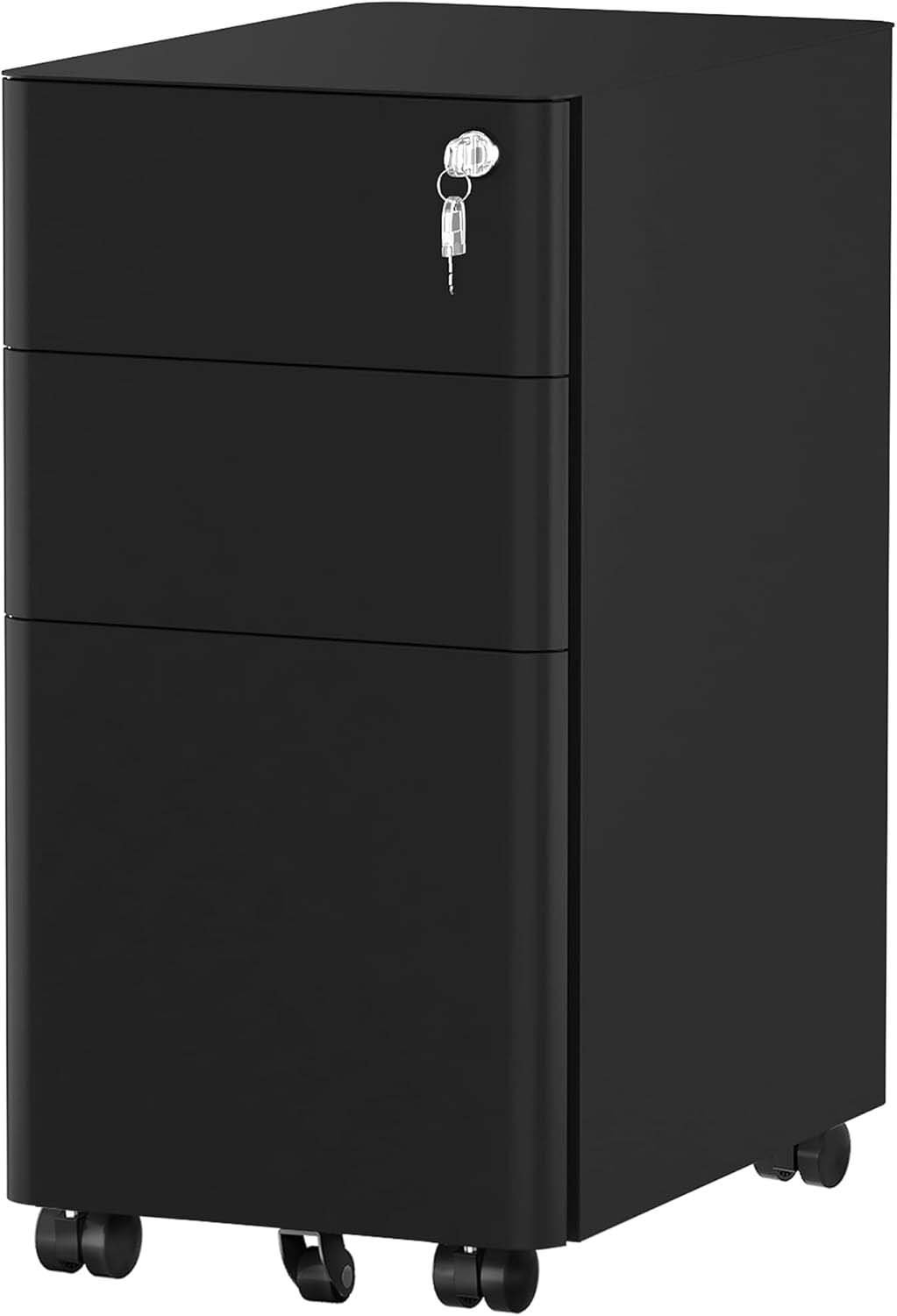 Ivy Bronx 3-Drawer Metal Filing Cabinet Office, Compact Portable Slim ...