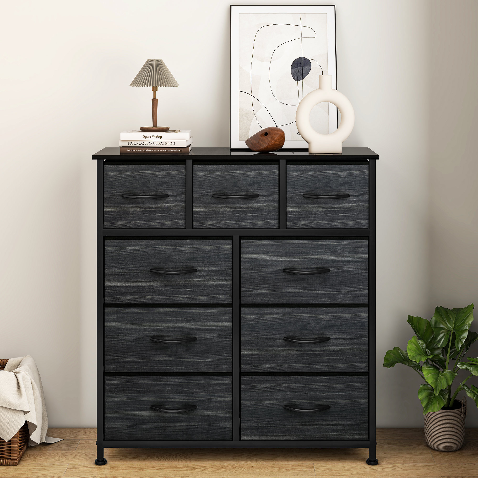 The Twillery Co. Hurd Drawer Fabric Dresser with Wood Grains & Reviews ...