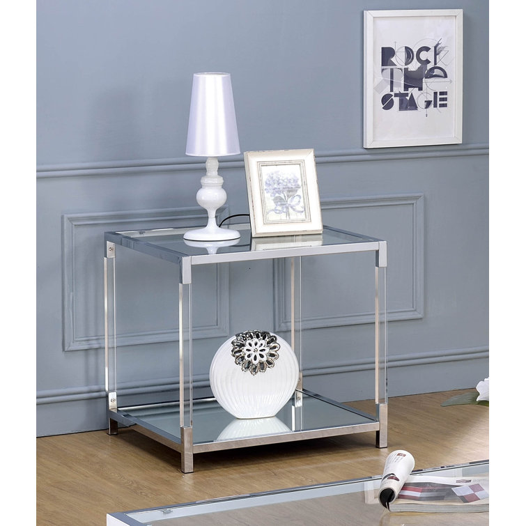 Wade Logan® Mebane Glass Top End Table & Reviews | Wayfair