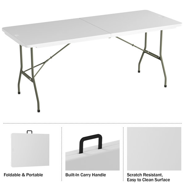 Lavish Home 71'' Plastic Rectangular Portable Folding Table & Reviews ...