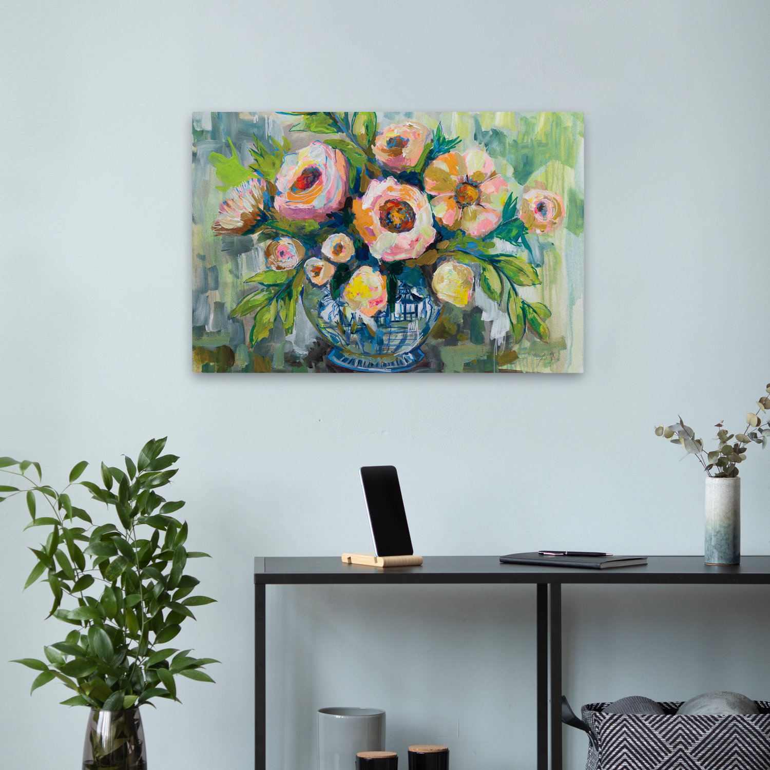 Latitude Run® Blue And Blush Midsummer Art | Wayfair
