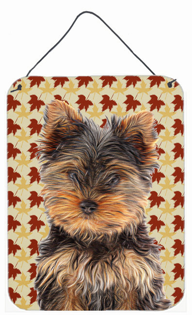 East Urban Home " Fall Leaves Yorkie Puppy / Yorkshire Terrier " by ...
