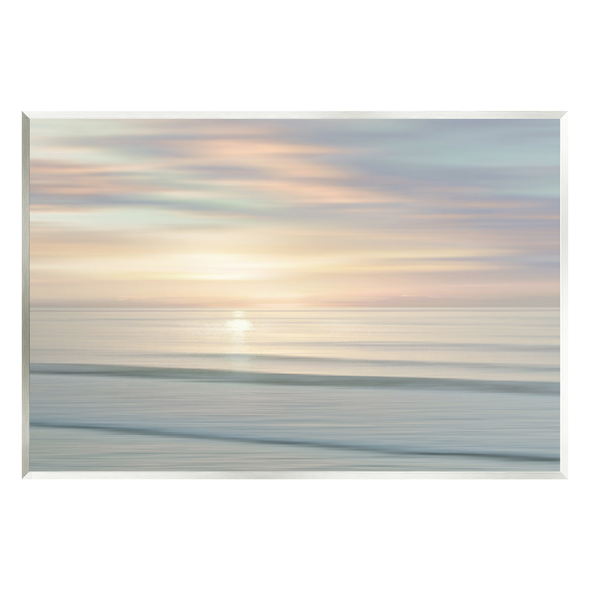Stupell Industries Sun On Ocean Reflection Framed Floater Canvas Wall ...