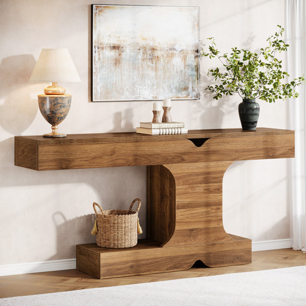 Millwood Pines Modern Console Table for Living Room, 63-Inch Wood ...