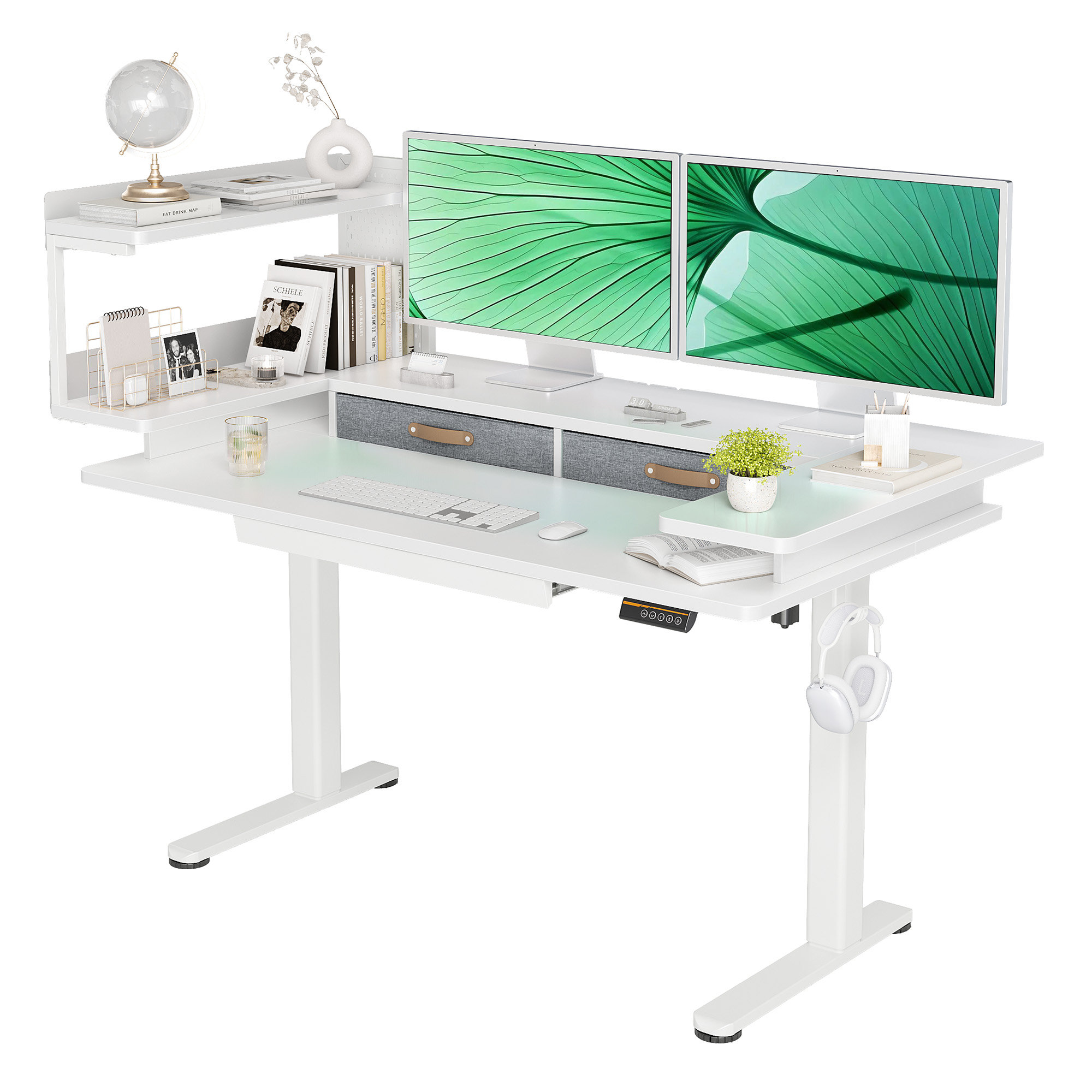 Inbox Zero Meison 50.39'' W Height Adjustable Rectangle Standing Desk ...