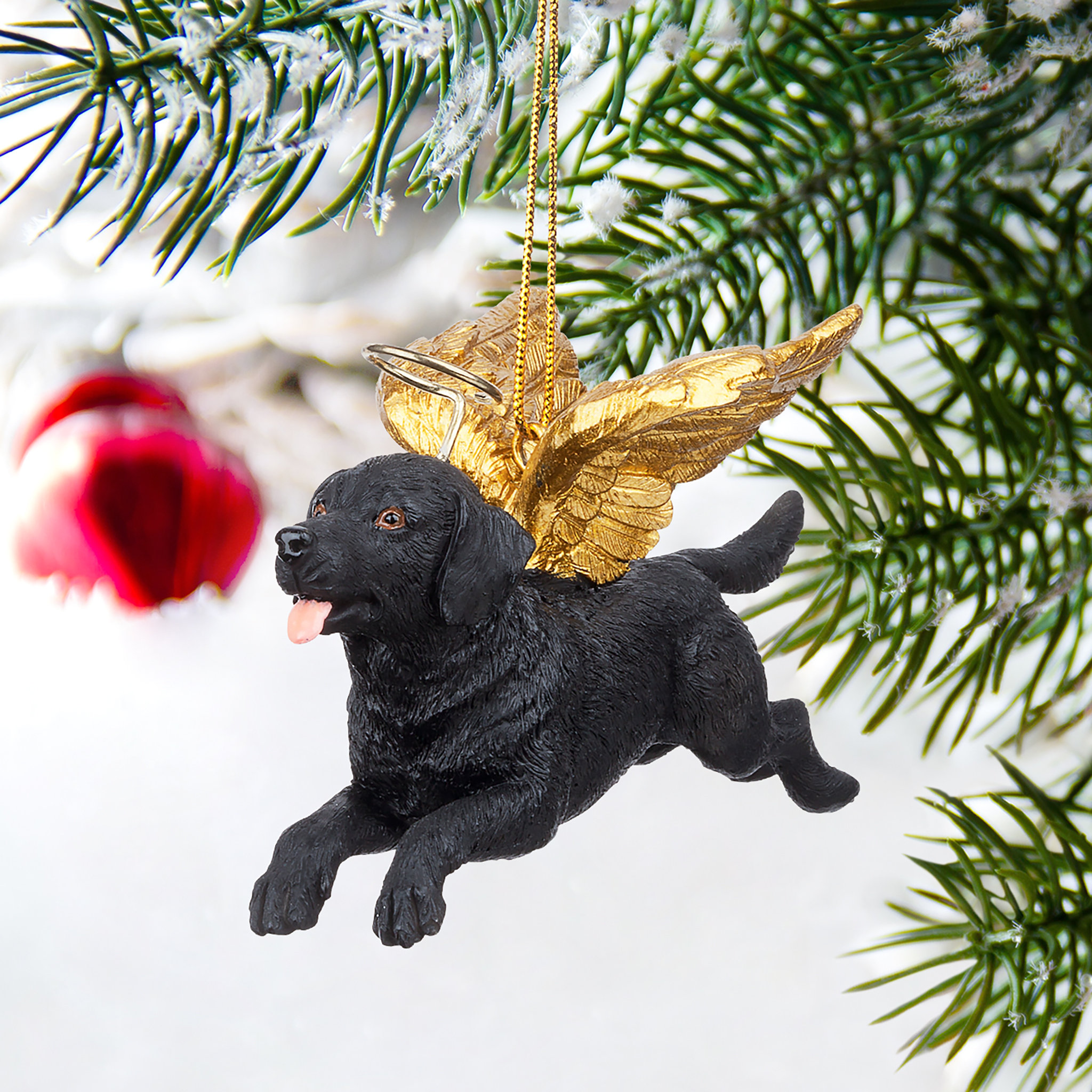 Design Toscano Honor the Pooch Black Lab Holiday Dog Angel Ornament ...