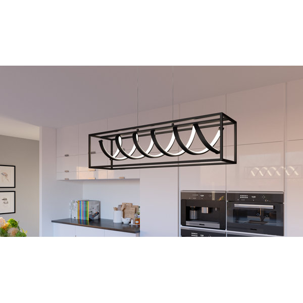 Orren Ellis Amaranth Integrated LED Matte Black Island Light | Wayfair