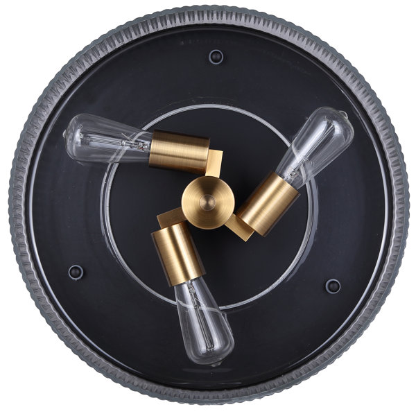 Mercer41 Rendy 15 In. 3-Light 60-Watt Contemporary Matte Black And Gold ...