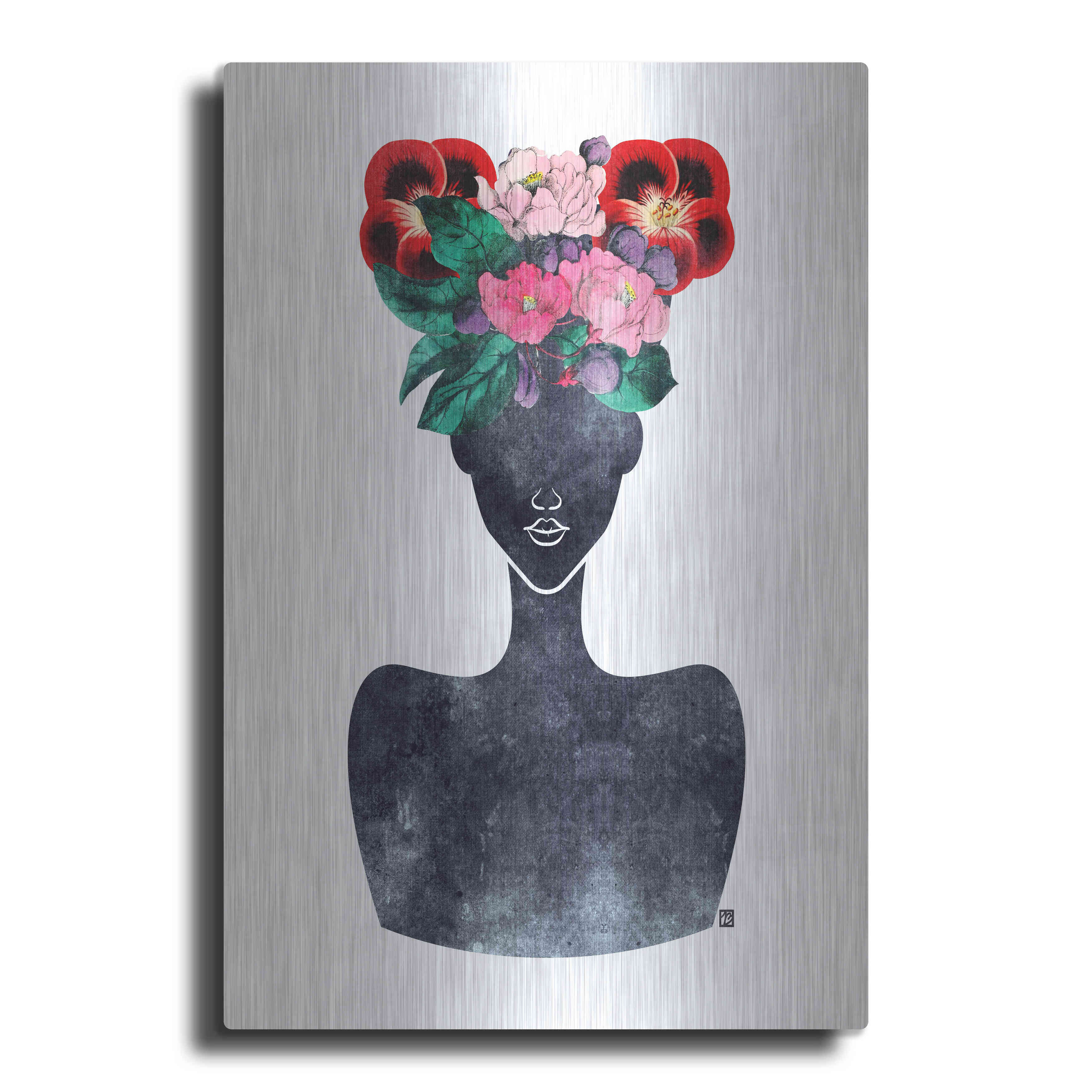 Red Barrel Studio® 'Flower Crown Silhouette II' By Tabitha Brown Metal ...